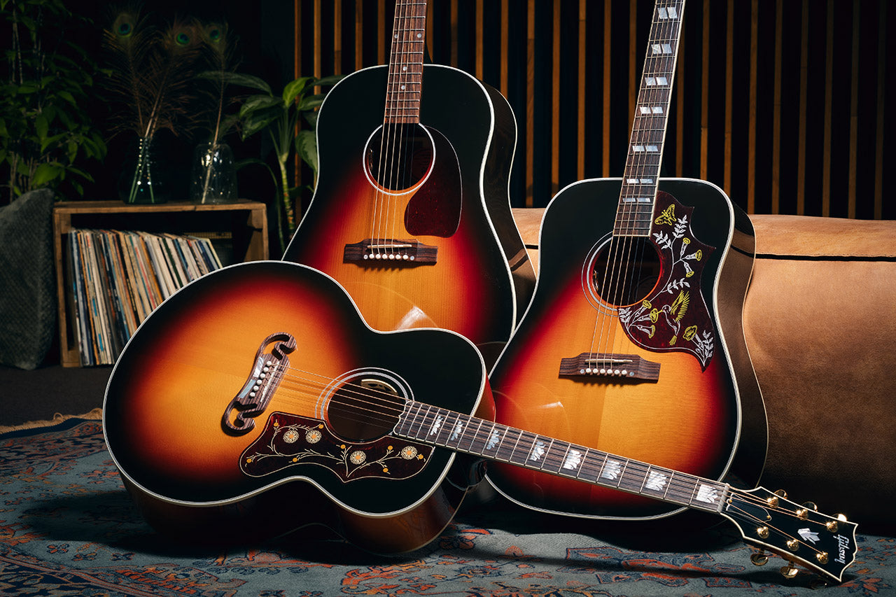 Gibson updates the modern collection acoustics with tri-burst versions ...