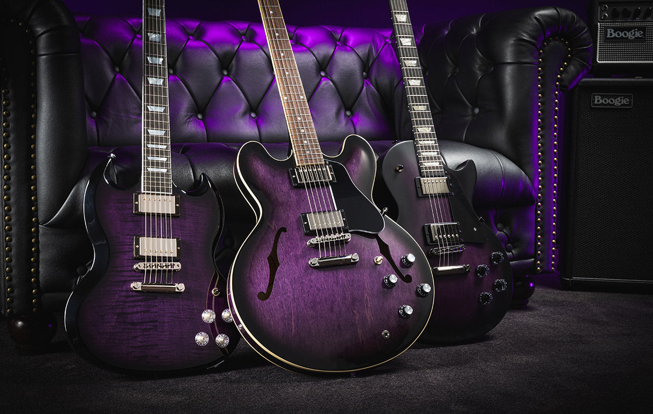 Gibson brings exclusive Dark Purple Burst finishes to three popular ...