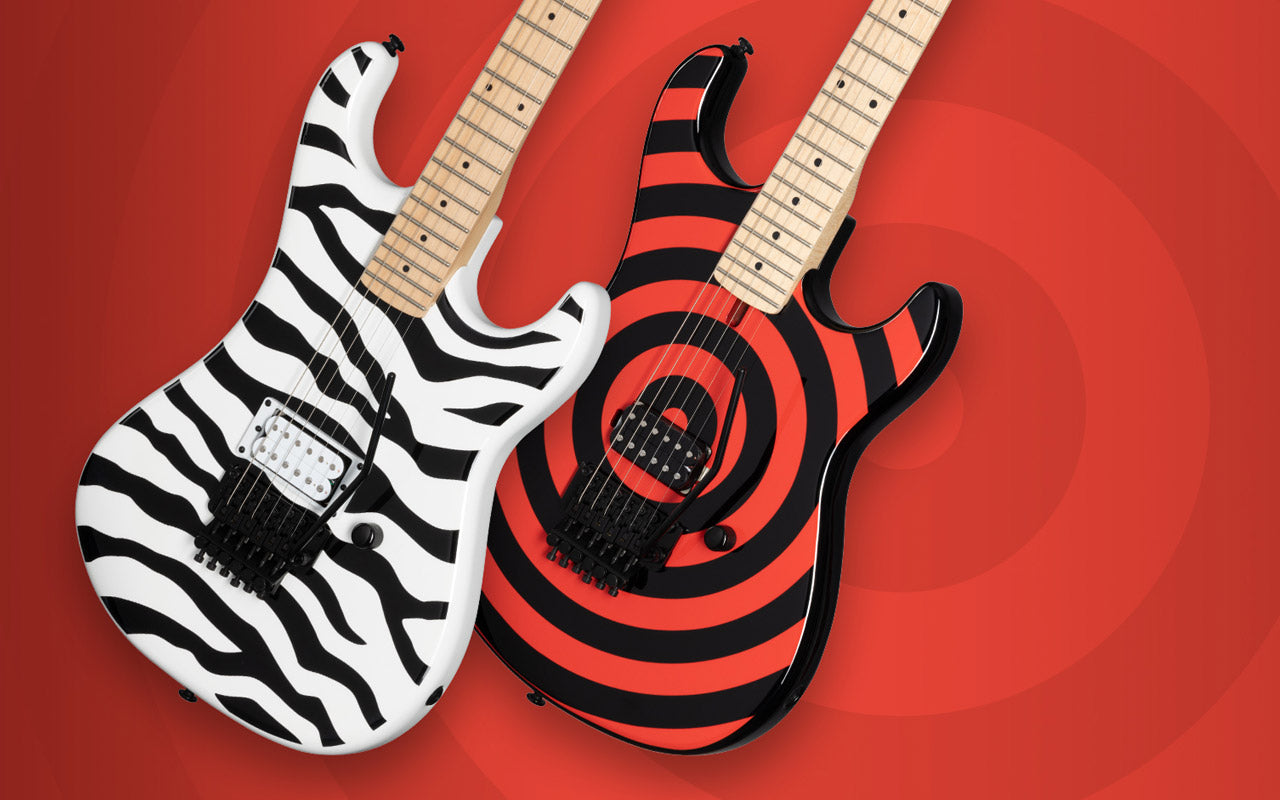Unveiling new Kramer Custom graphics guitars: Red Bullseye and Wild ...